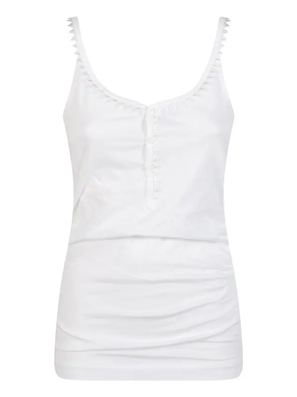 Jacquemus Essential Cotton Tank Top With Front Buttons - White