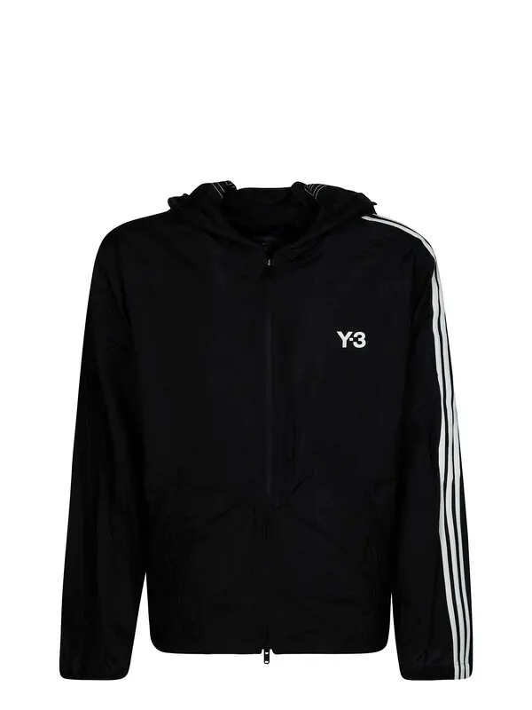 Y3 Nylon Track Jacket With 3-stripes - Nero