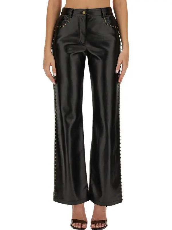 Moschino Studded Mid-rise Trousers - Black