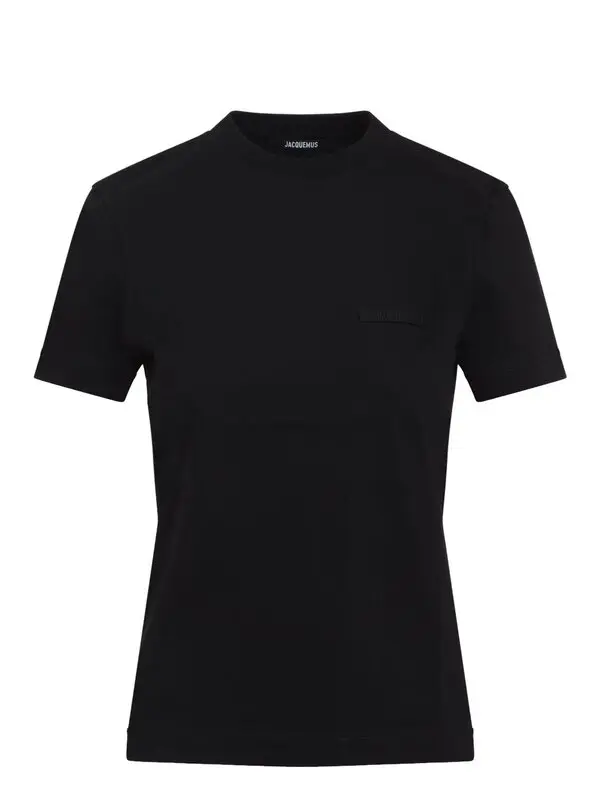 Jacquemus Cotton T-shirt With Pocket Detail - Black