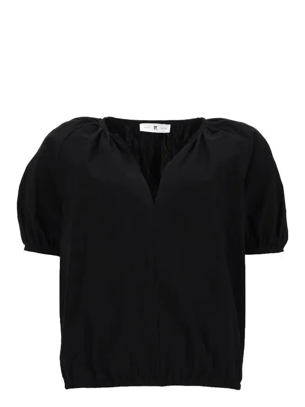 PT TORINO Puff Sleeve Blouse - Black