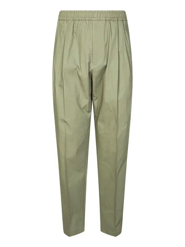 BE ABLE Elastic Two-pleat Poplin Trousers - Verde