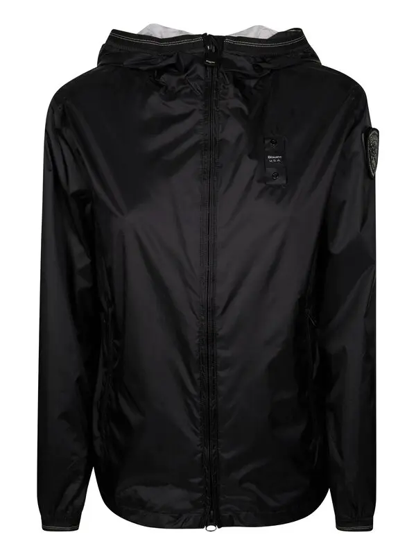 BLAUER. Lightweight Zip-up Hooded Jacket - Nero