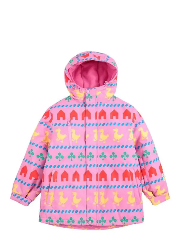BOBO CHOSES Printed Hooded Sports Jacket - Fuchsia
