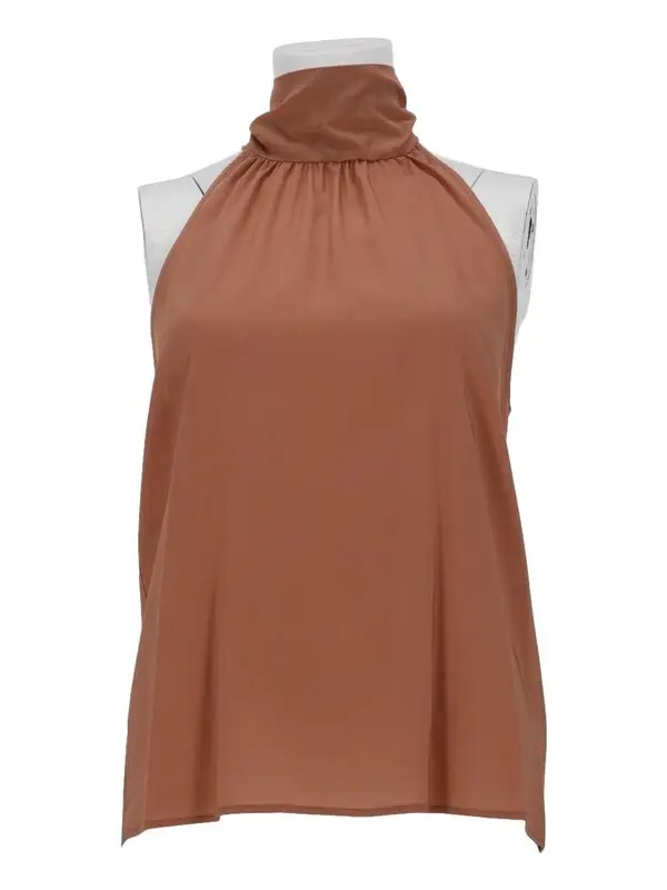 PT TORINO Georgette High Neck Sleeveless Top - Bronze