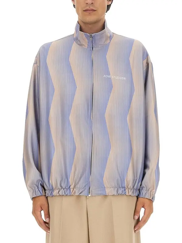 Acne Studios Logo" Zip-up Jacket - Azure