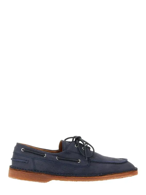 BUTTERO® Leather Lace-up Boat Shoes - Blue