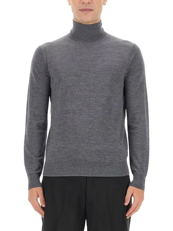 BALLANTYNE Regular Fit Wool Turtleneck Sweater - Grey