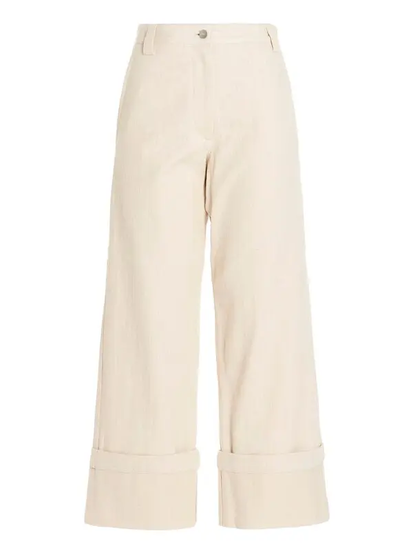 Moncler Flared Cotton Pants - White