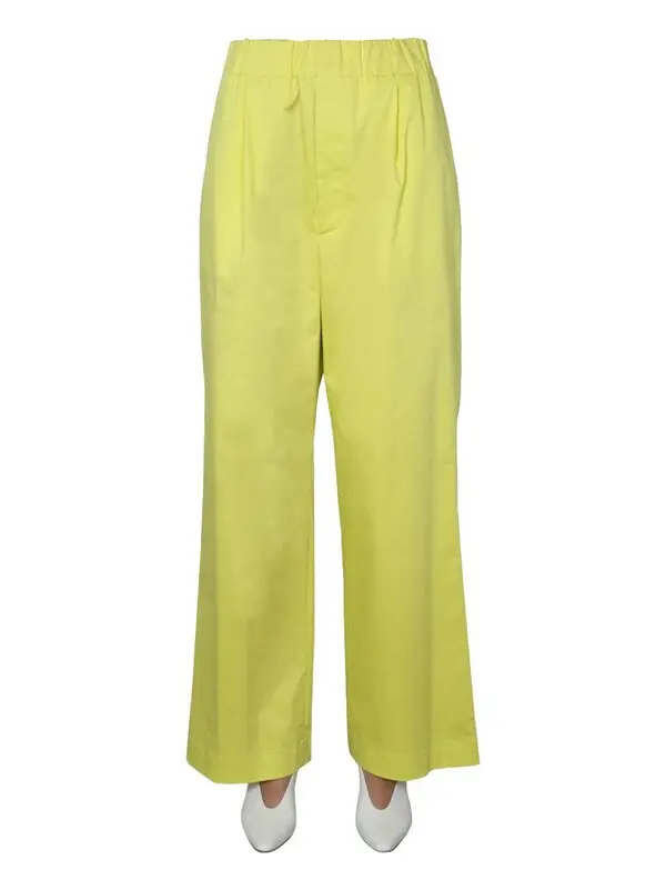MAISON JEJIA Wide Leg Trousers With Elasticated Waistband - Yellow
