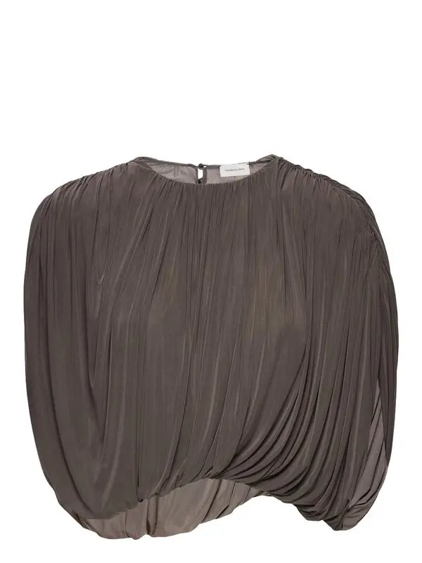 Magda Butrym Draped Cupro Blend Top - Brown