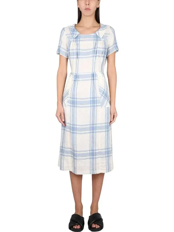 Aspesi Checked Midi Dress - Azure