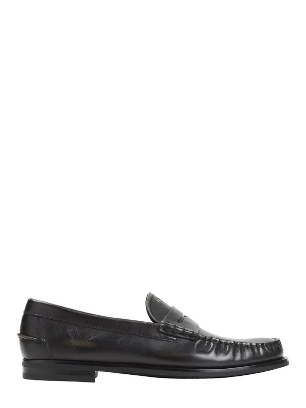 Prada Classic Calf Leather Loafers - Black
