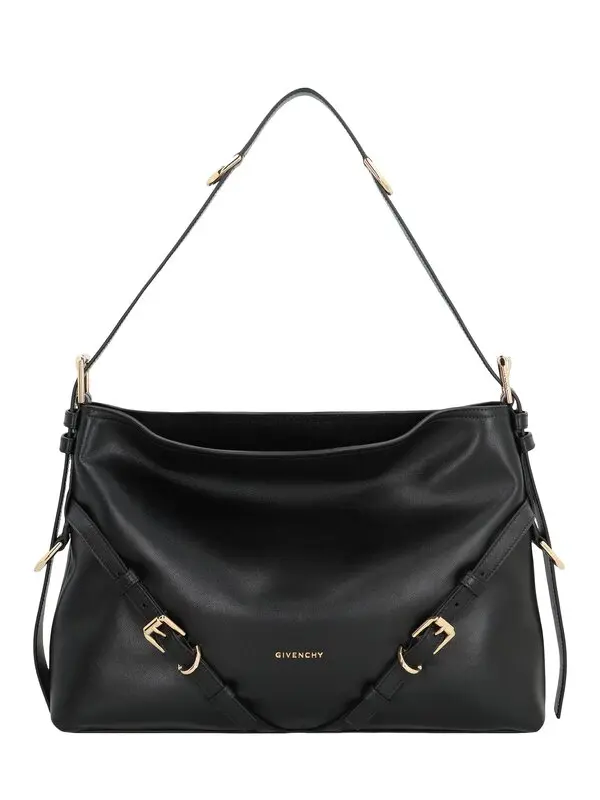 Givenchy Medium Voyou Bag In Shiny Leather - Black