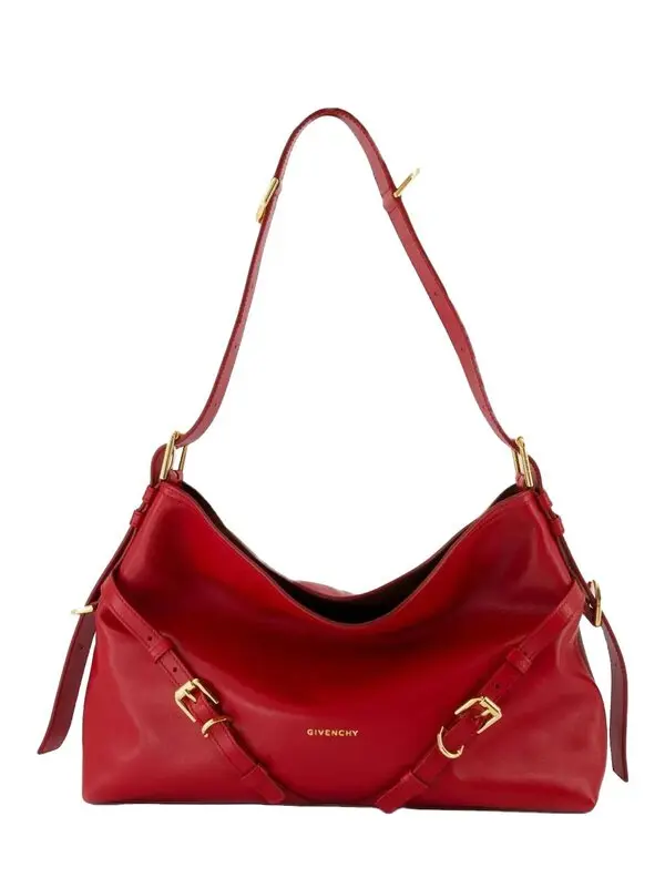 Givenchy Medium Voyou Bag In Shiny Leather - Red