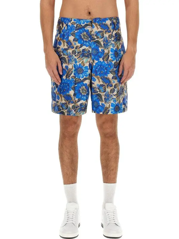Moschino All-over Floral Printed Straight-leg Shorts - Multicolour
