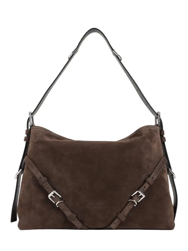 Givenchy Medium Voyou Suede Shoulder Bag - Brown