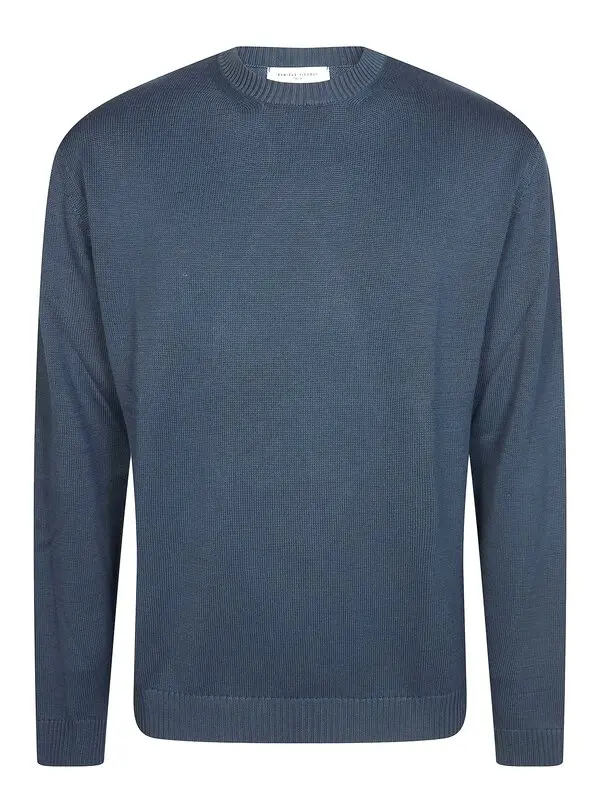 DANIELE FIESOLI Crew Neck Fine Knit Sweater - Blu