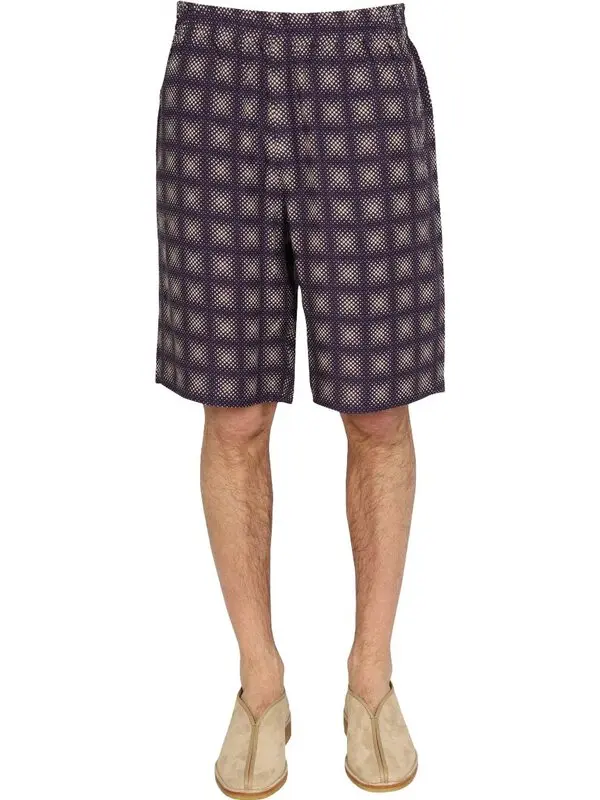 Needles Check Print Bermuda Shorts - Beige