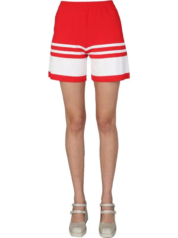 Moschino Sailor Stripe Relaxed Fit Shorts - Red