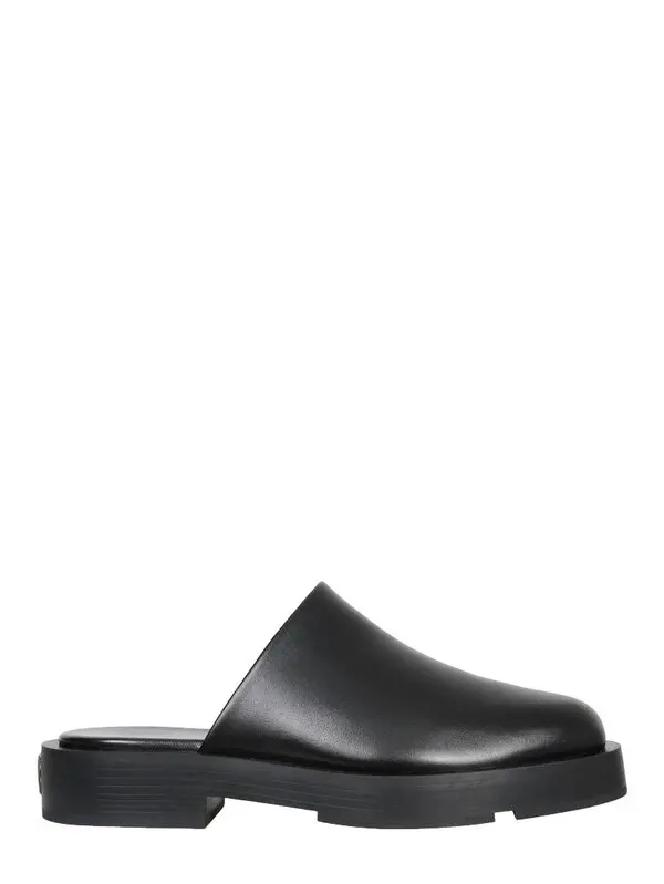 Givenchy Squared Leather Mules - Black