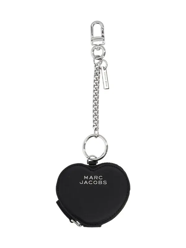 Marc Jacobs Mini Heart Coin Purse With Chain Strap - Black