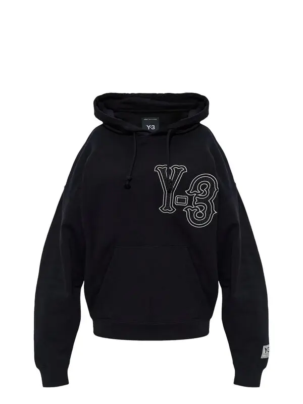 Y3 Graphic Print Hoodie - Black