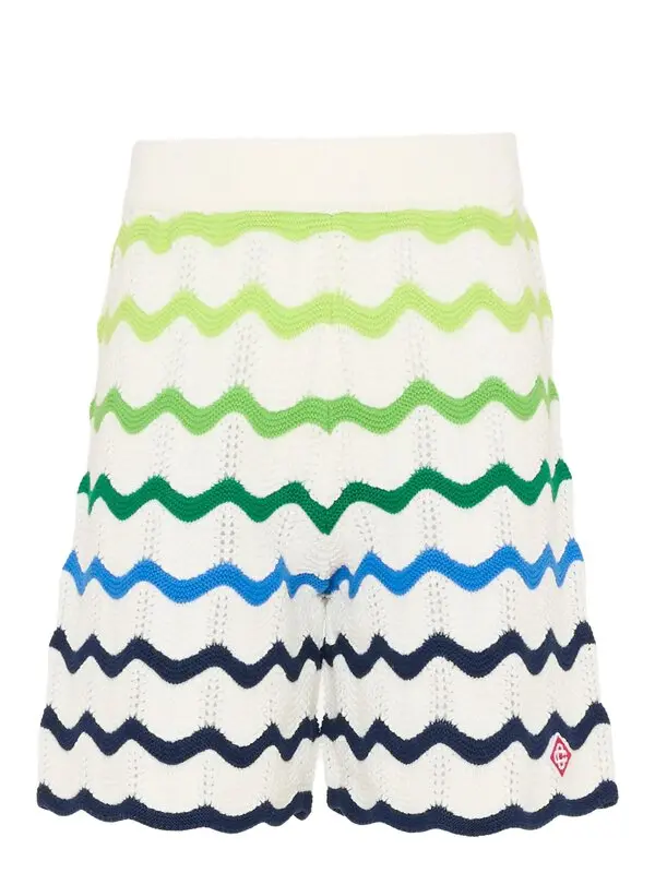 Casablanca Mini Wave Pattern Knit Shorts - Multicolour
