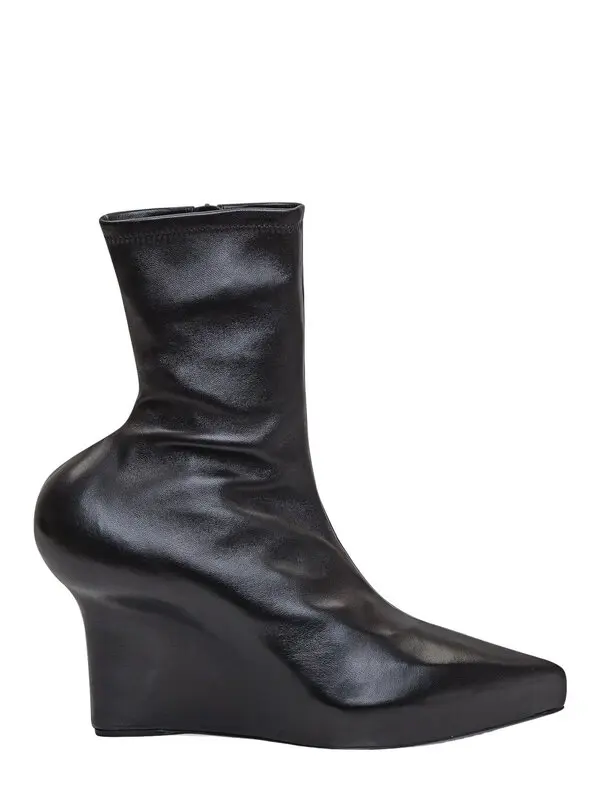 Givenchy Leather Ankle Boot With Wedge Heel - Black