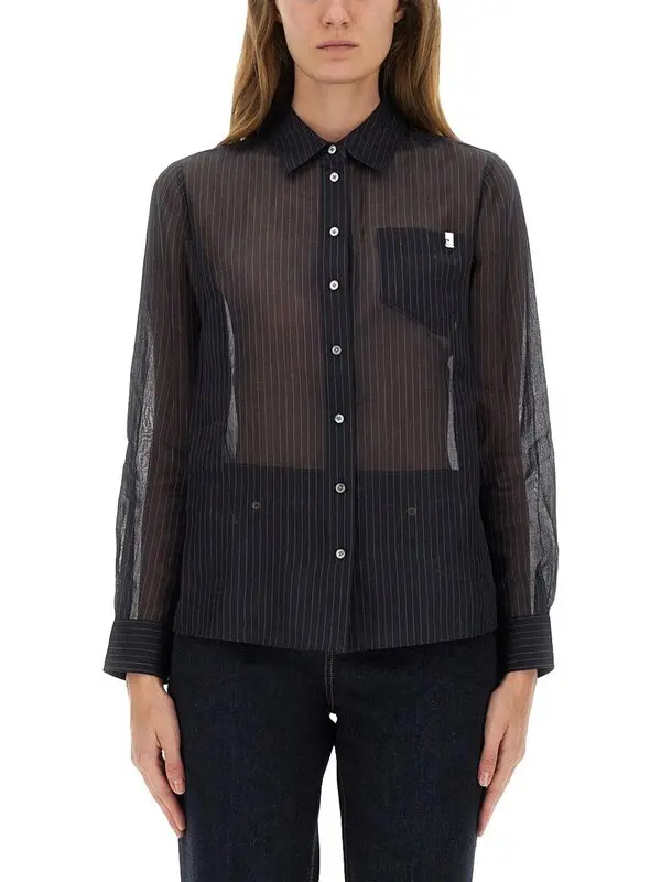 Tory Burch Striped Cotton Shirt - Blue
