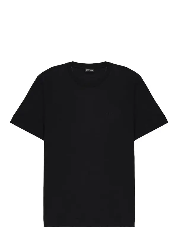 Zegna Crewneck Logo T-shirt - Black