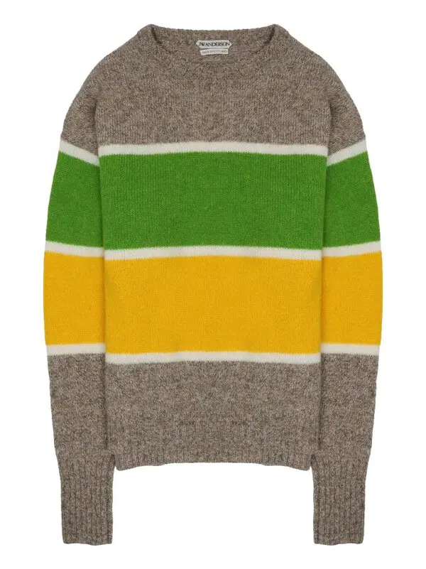 JW Anderson Lambswool Striped Crew Neck Sweater - Multicolour
