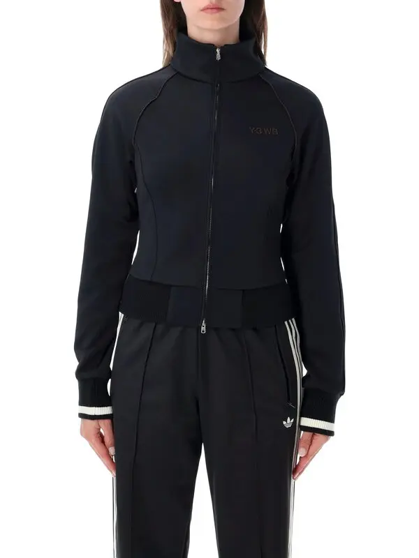 ADIDAS X Y-3 Slim Fit High Neck Track Jacket With Embroidered Logo - Nero