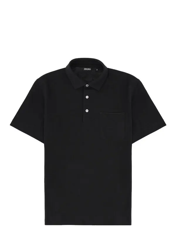Zegna Cotton Polo Shirt - Black