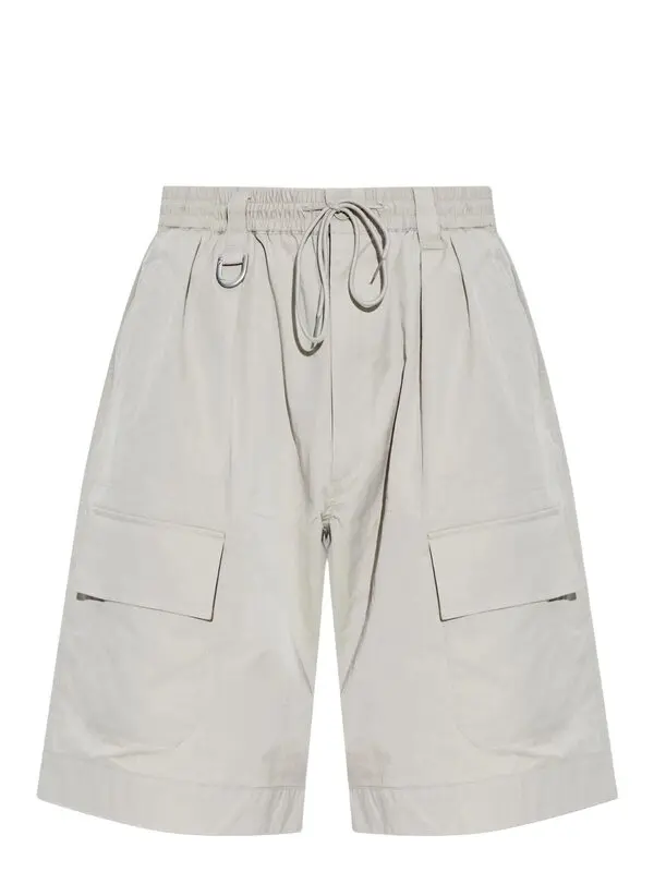 Y3 Drawstring Waist Cargo Shorts - Lightbrown