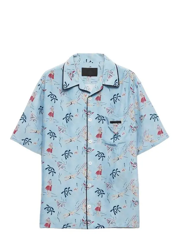 Prada Modern Fit Button-up Shirt - Celeste