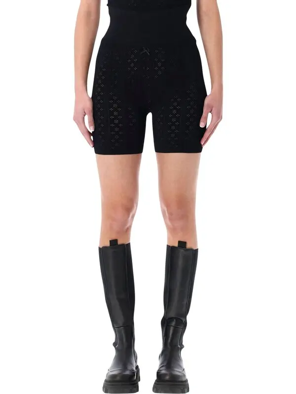 JW Anderson Knitted Pointelle Fitted Shorts - Black