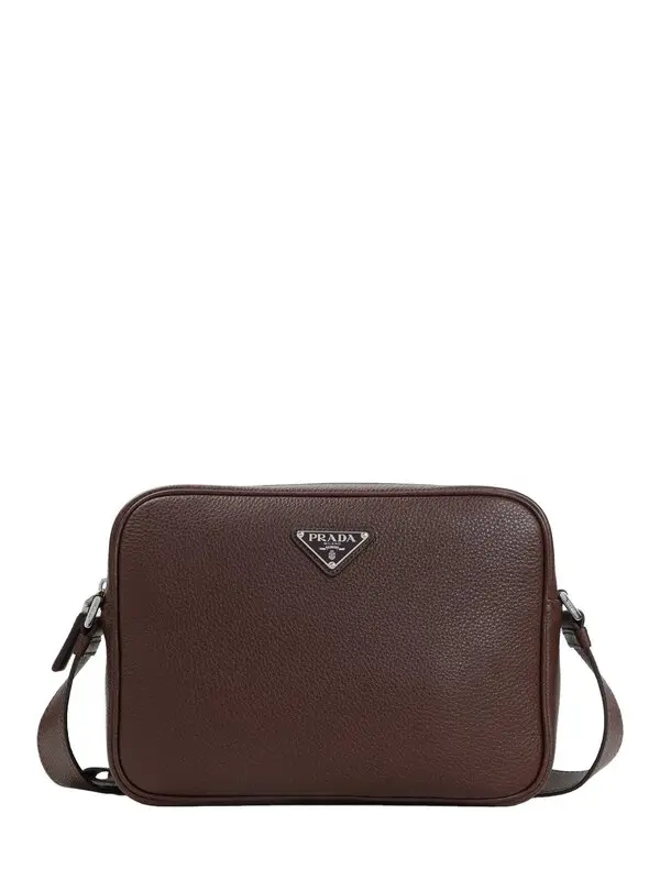 Prada Leather Square Shoulder Bag - Brown