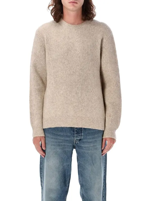 SUNFLOWER Yak And Wool Blend Ribbed Crewneck Sweater - Beige