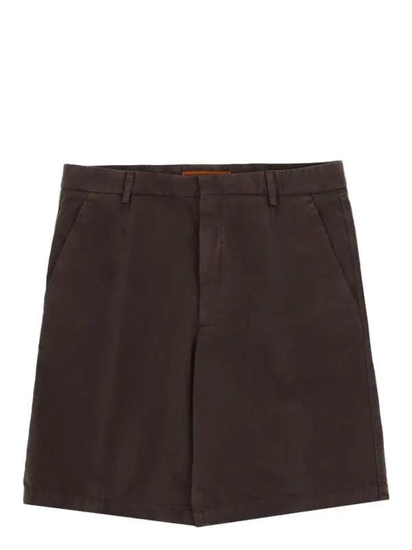 Zegna Cotton Blend Casual Shorts - Brown