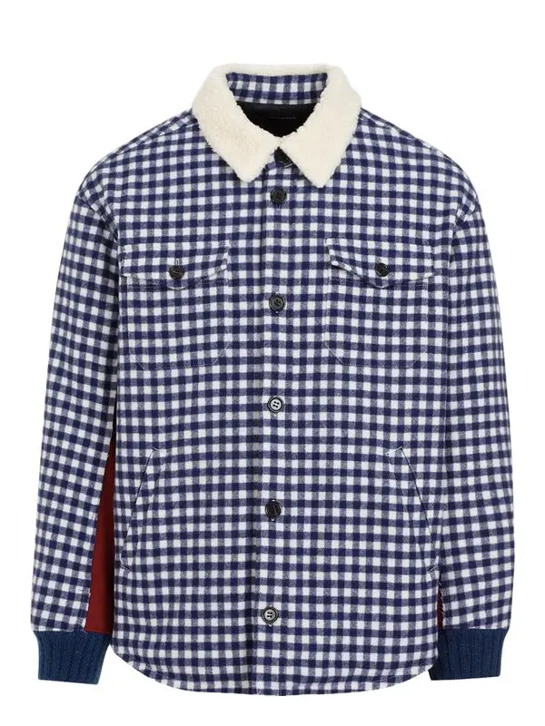 Undercover Gingham Check Flannel Shirt Jacket - Blue