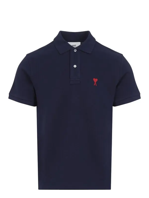 AMI Paris De Coeur Polo Shirt - Blue