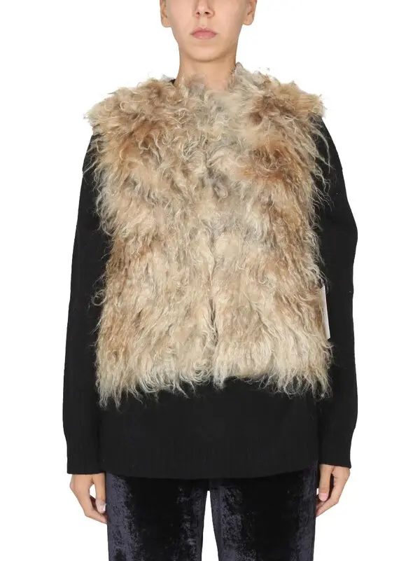 Lanificio Becagli Long-haired Mohair Fur Vest - Beige