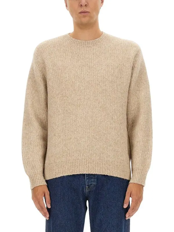 SUNFLOWER Regular Fit Yak And Alpaca Blend Sweater - Beige