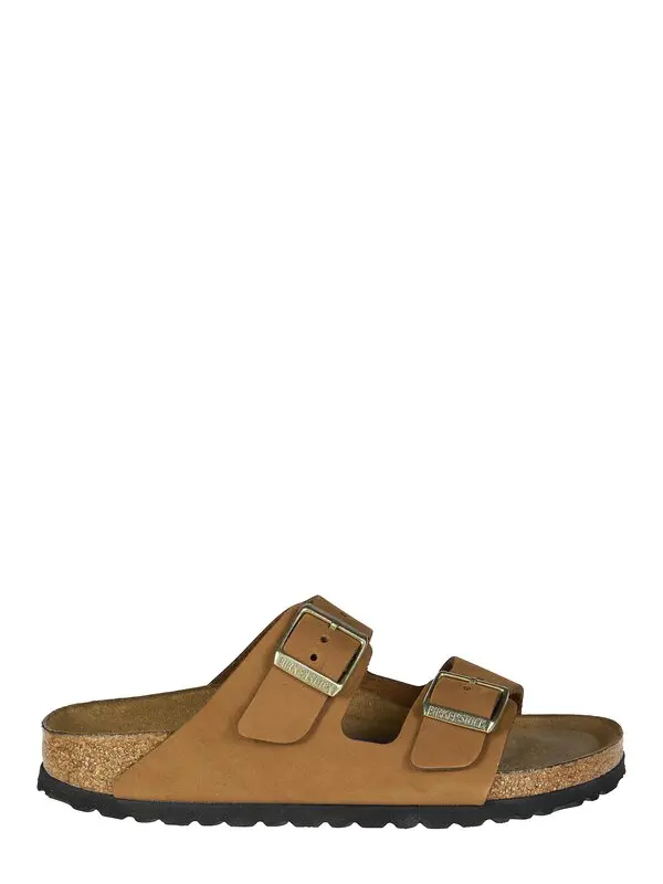 BIRKENSTOCK Arizona Double Buckle Slide Sandals - Marrone