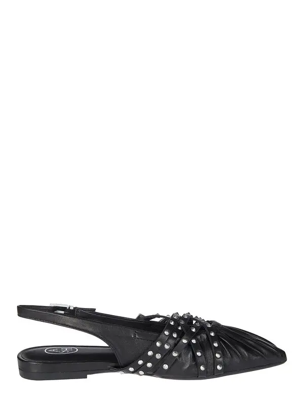 Ash Studded Slingback Ballet Flats - Nero