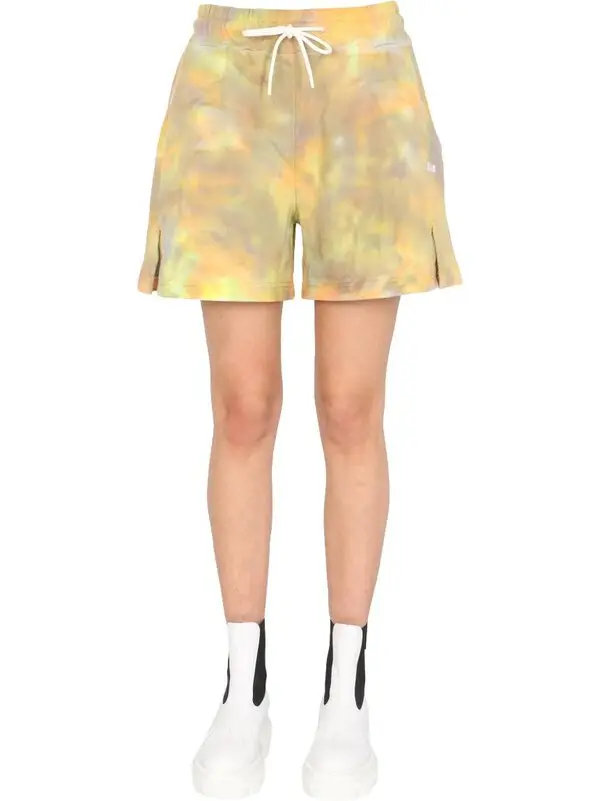 MSGM Cotton Mini Shorts With Tie-dye Print - Multicolour