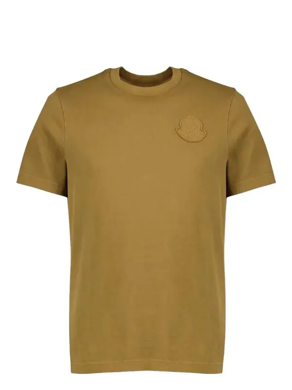 Moncler Casual Short Sleeve Cotton T-shirt For - Brown