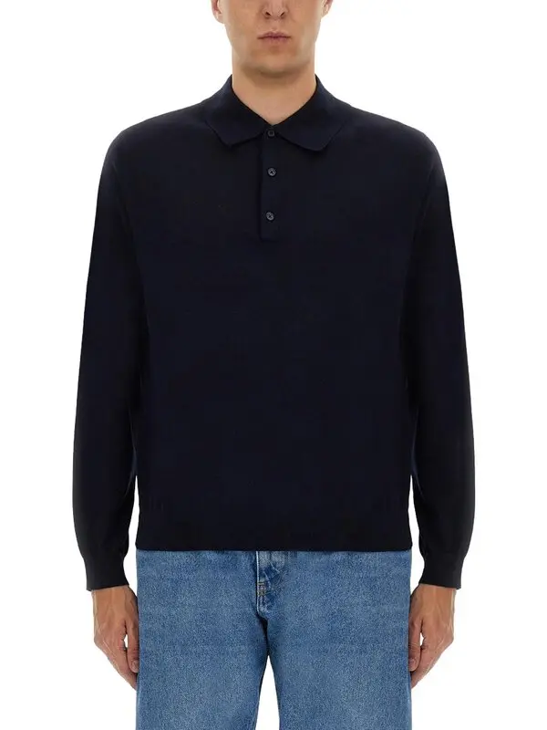 SUNFLOWER Regular Fit Wool Polo For - Blue