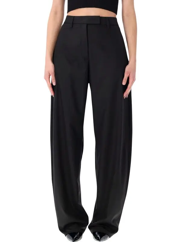 THE LATEST High-waist Straight-leg Tailored Trousers - Black